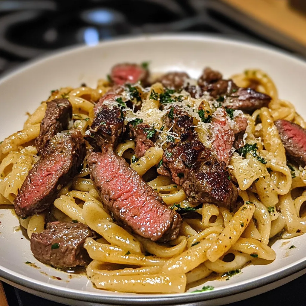 Pasta con Bistecca al Parmigiano e Burro all'Aglio Piccante: Una ...